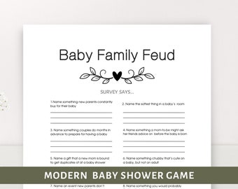 Baby Family Feud Game Baby Shower Games Fast Money Round | Etsy