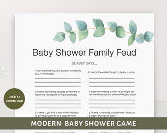 Baby Family Feud Game Baby Shower Games Fast Money Round | Etsy