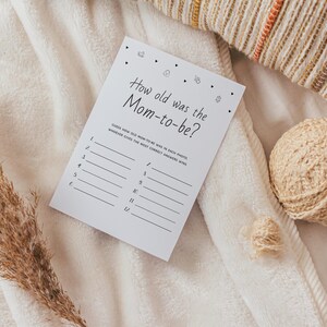 How Old Was Mom to Be, Baby Shower Game, Guess Age Photo Game, Black ...