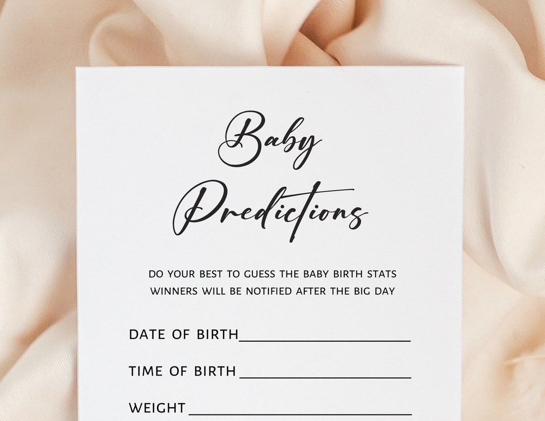 Baby Predictions Baby Shower Games Boy Girl Gender Neutral - Etsy