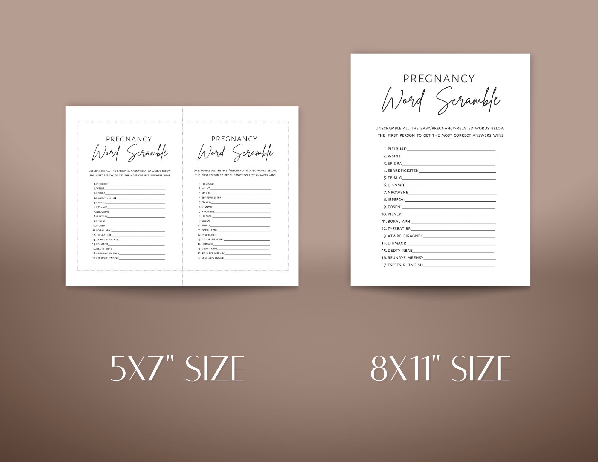 Word Scramble, Baby Shower Game, Gender Reveal Games, Pregnancy Word ...