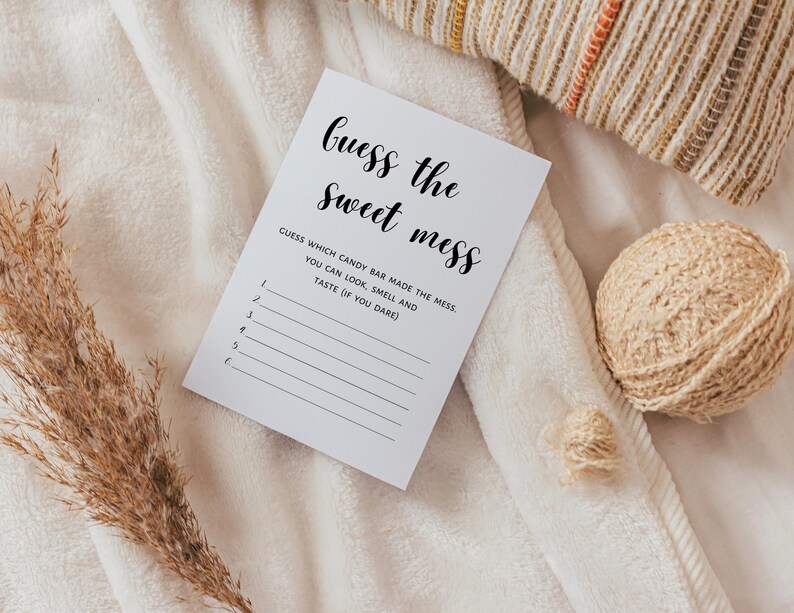 Guess the Sweet Mess, Baby Shower Game, Guess the Taste Game, Simple ...