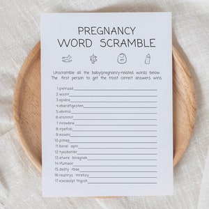Word Scramble, Baby Shower Game, Gender Reveal Games, Guess Words Game ...