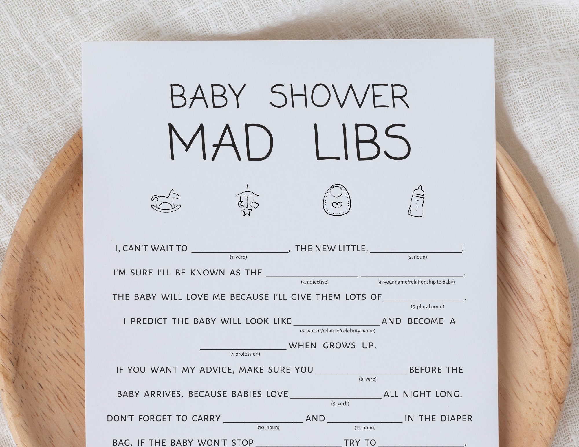 Baby Shower Mad Libs Game: Advice for Parents (digital Download) - Etsy