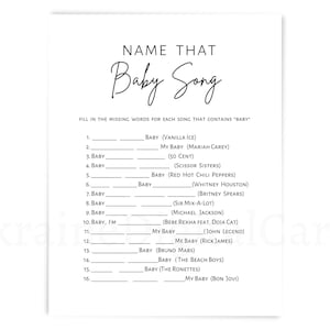 Name That Baby Song, Baby Shower Game, Guess the Song Game, Boy, Girl ...