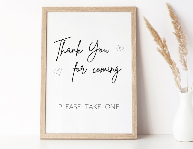 Thanks for Coming Sign, Please Take One, Favor Sign, Baby Shower ...