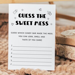 Guess the Sweet Mess, Baby Shower Game Minimalist, Digital Download - Etsy