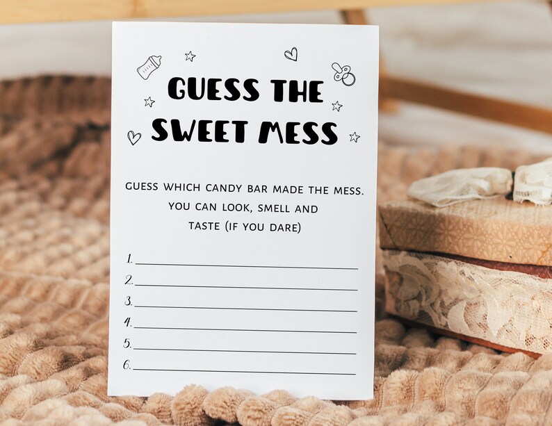Guess the Sweet Mess, Baby Shower Game Minimalist, Digital Download - Etsy