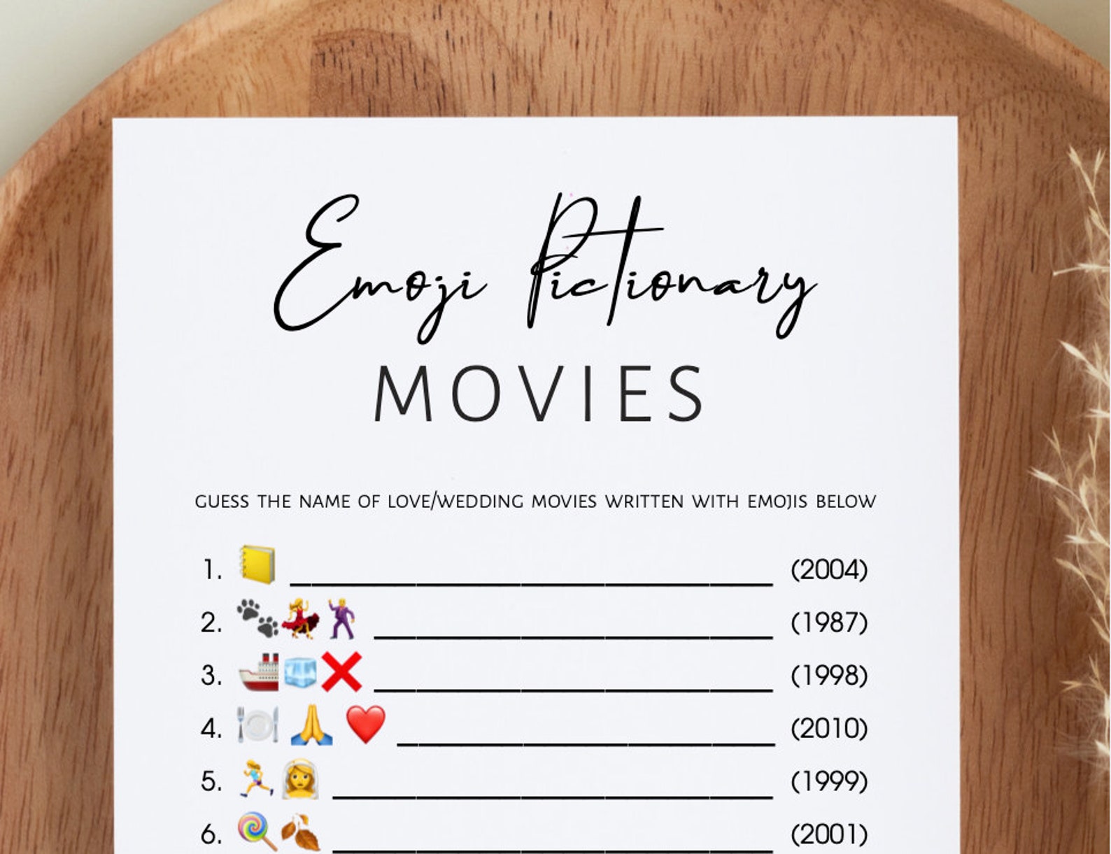 Emoji Movie Pictionary: Bridal Shower Game (PDF Download) - Etsy