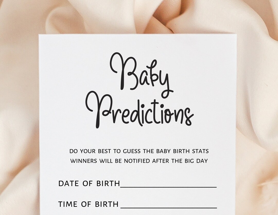 Baby Predictions Baby Shower Game Minimalist, Baby Guesses, Boy, Girl ...