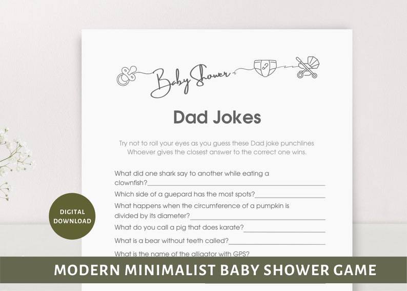 Dad Jokes Baby Shower Game Baby Shower Game Printable Baby Etsy Canada Dad Jokes Baby Shower Game Baby Shower Game Printable Baby Etsy Canada