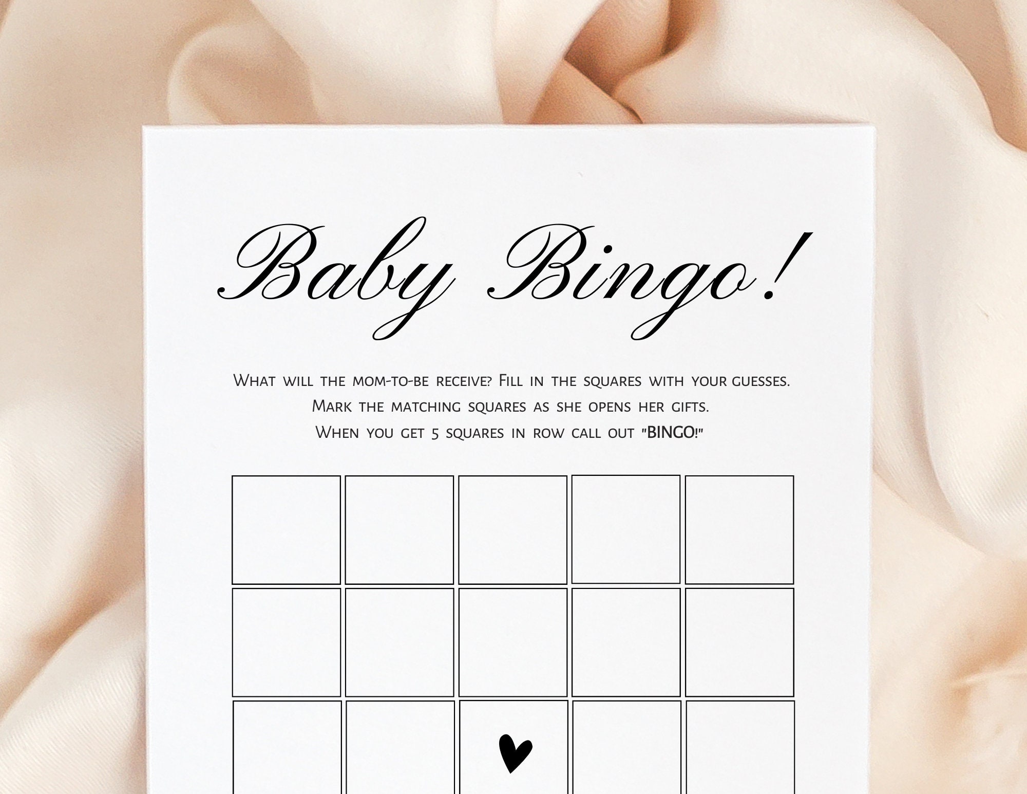 Baby Bingo Baby Shower Game Minimalist Boy Girl Gender - Etsy
