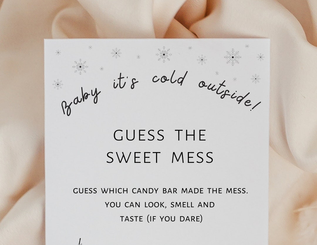 Guess the Sweet Mess, Baby Shower Game, Guess the Taste Game, Winter ...