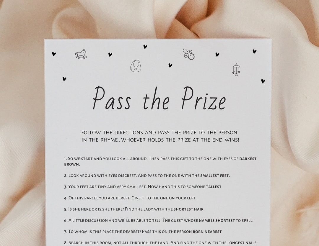 Pass the Prize, Baby Shower Game, Pass the Poem, Pass the Gift Game ...
