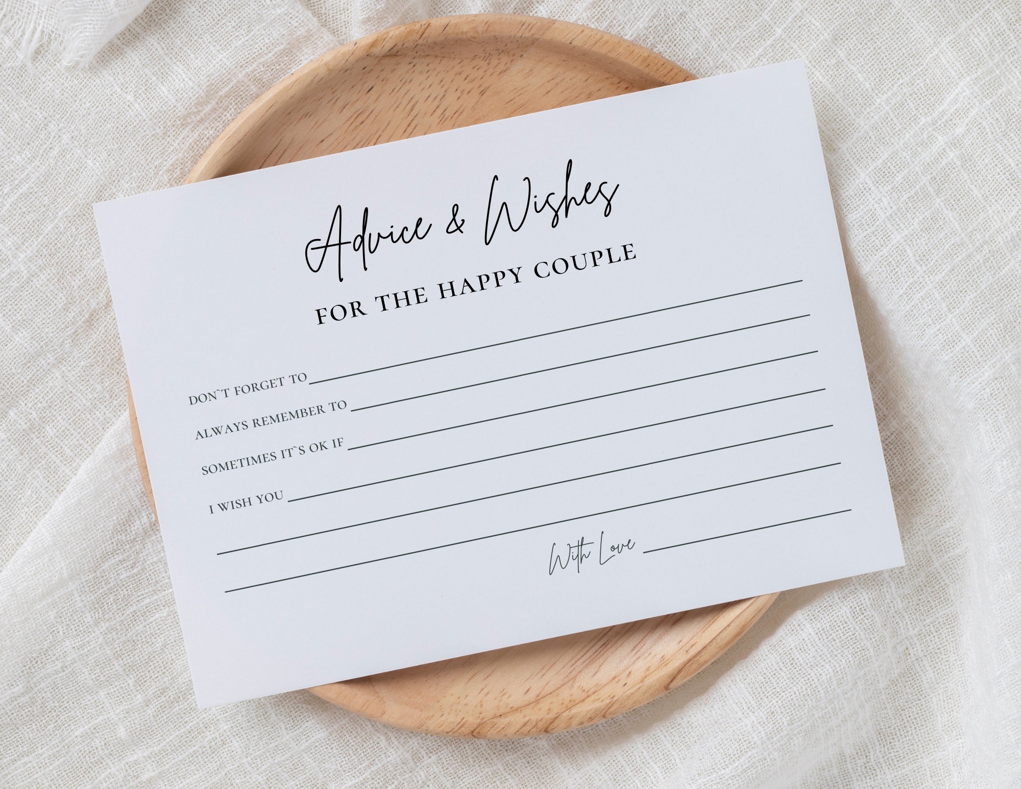 Advice and Wishes Cards for Couple: Bridal Shower Game (PDF) - Etsy