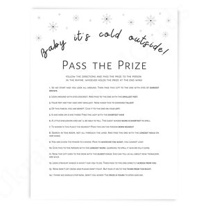 Pass the Prize, Baby Shower Game, Pass the Poem, Pass the Gift, Winter ...
