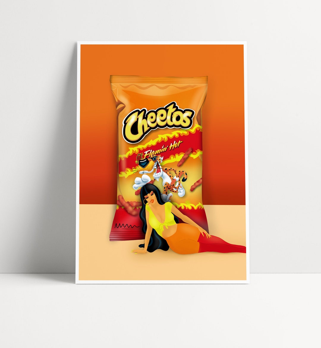 Hot Cheetos, Sexy Girl, Pin up Girl, Art Print, Wall Art, Pin Up, Food ...