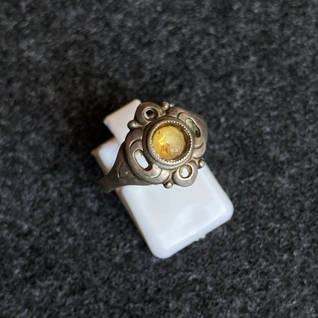 Antique 835 Silver Ring With Citrine Stone Jewellery - Etsy