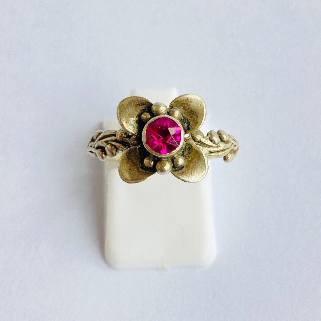 Vintage USSR 875 Solid Silver Ruby Ring 1970s Ring Soviet USSR Jewelry ...