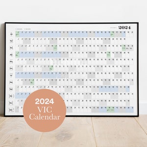 VICTORIA, Australia Calendar 2024 Wall Planner Includes School Holidays ...