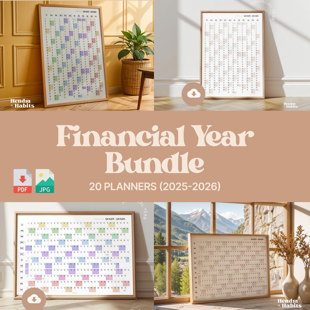 Australia Financial Year Wall Planner 2025 - 2026 - Etsy Australia