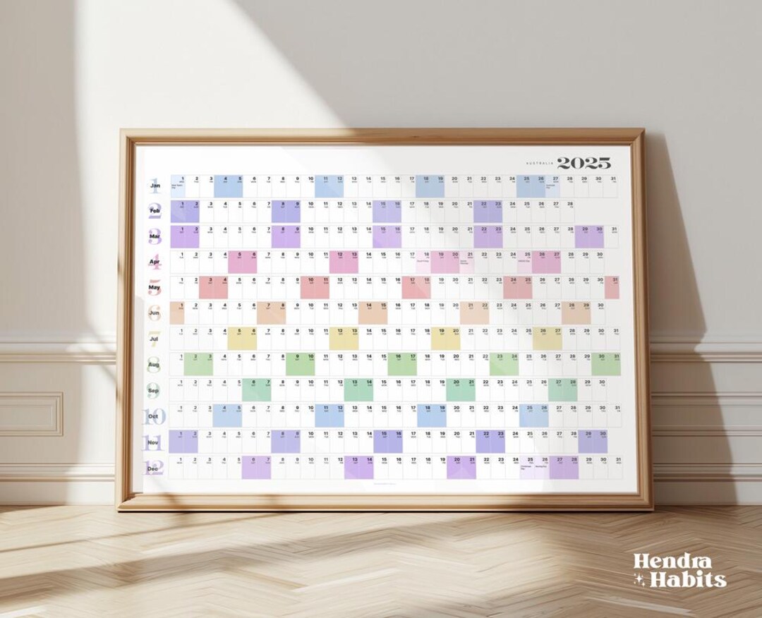 A1 Glanz 2025 Wandplaner Kalender | Regenbogen AUSTRALIAN Wandkalender ...