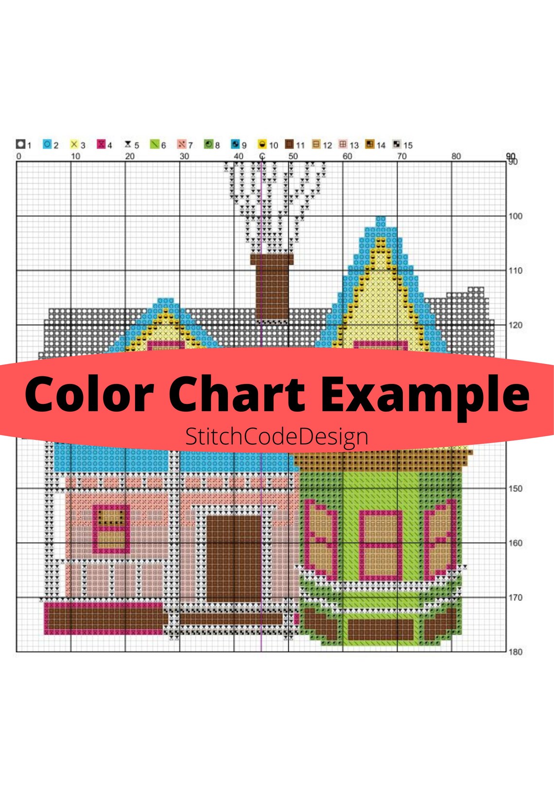 House UP Cross Stitch Pattern. PDF. Balloon House Cross Stitch Pattern ...