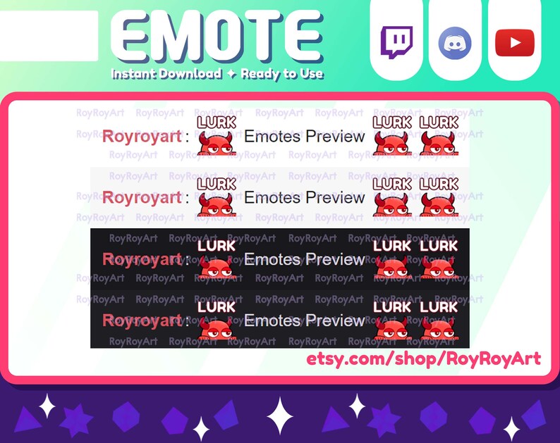 Twitch Emote Cute Devil Evil Lurk Emote / Sub Emoji - Etsy
