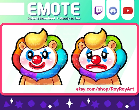Twitch Emote Lindo Payaso León Emote Feliz Triste / Sub | Etsy España