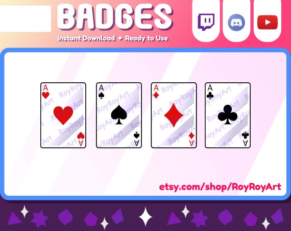Twitch Sub Badges Playing Card | Etsy
