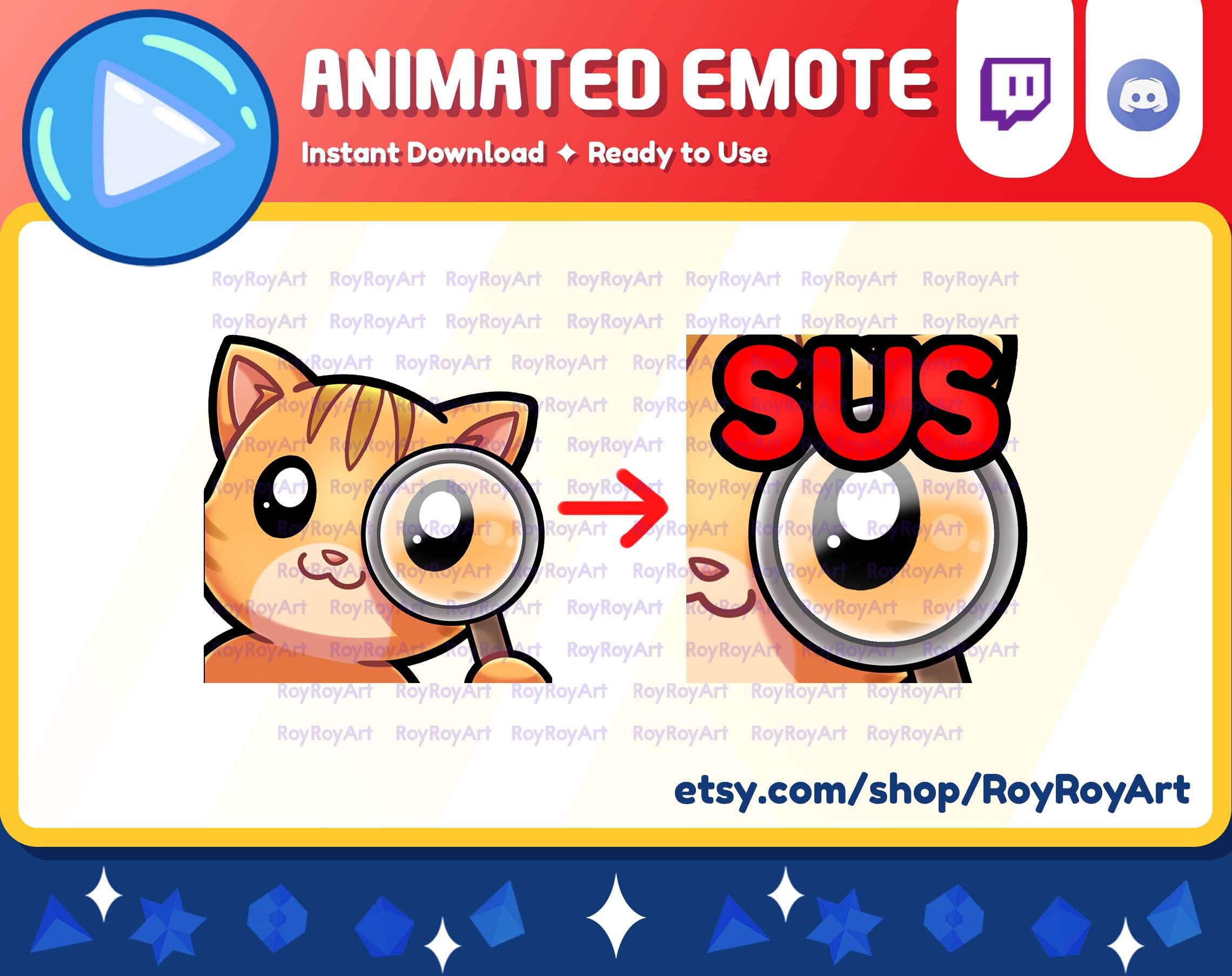 Twitch Emote Animated Orange Cat SUS Emote Animated - Etsy
