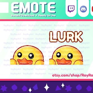 Twitch Emote - Cute Yellow Duck Emote Lurk / Stream Sub Emoji - Etsy