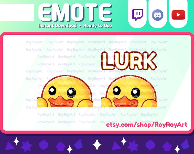 Twitch Emote - Cute Yellow Duck Emote Lurk / Stream Sub Emoji - Etsy