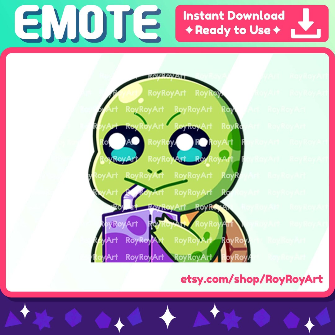 Twitch Emote - Turtle Sipping Emote / Sub Emoji - Etsy