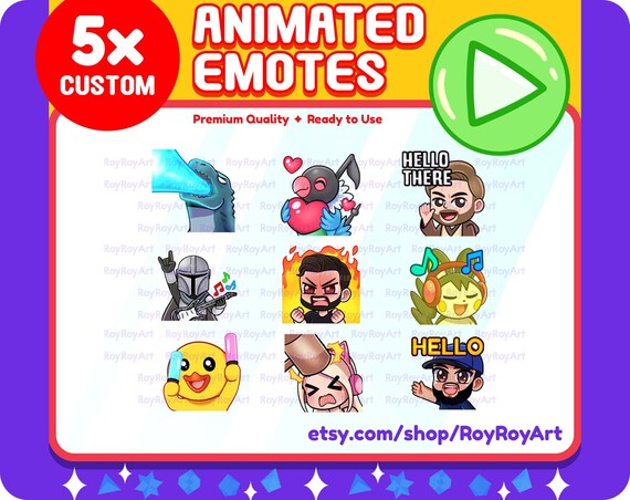 5x Custom Animated Emotes for Twitch/discord/streaming - Etsy