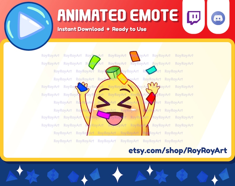 Twitch Emote Animated Gif animé mignon Banana Hype Confetti - Etsy Canada