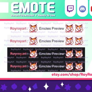 Twitch Emote - Cute Fox Kitsune Derp Sub Emoji - Etsy