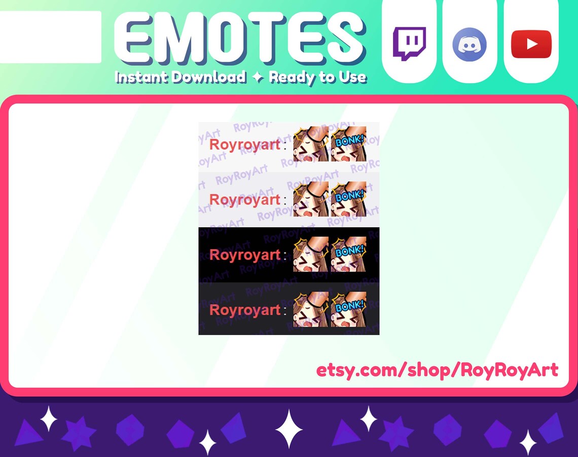 Twitch Emotes - Cute Chibi Girl Brown Hair BONK Emote - Etsy