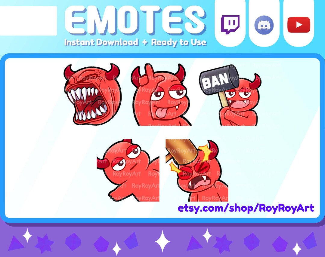 Twitch Emotes Halloween - Cute Devil Emotes Pack 3 / Let's Go, Take the ...