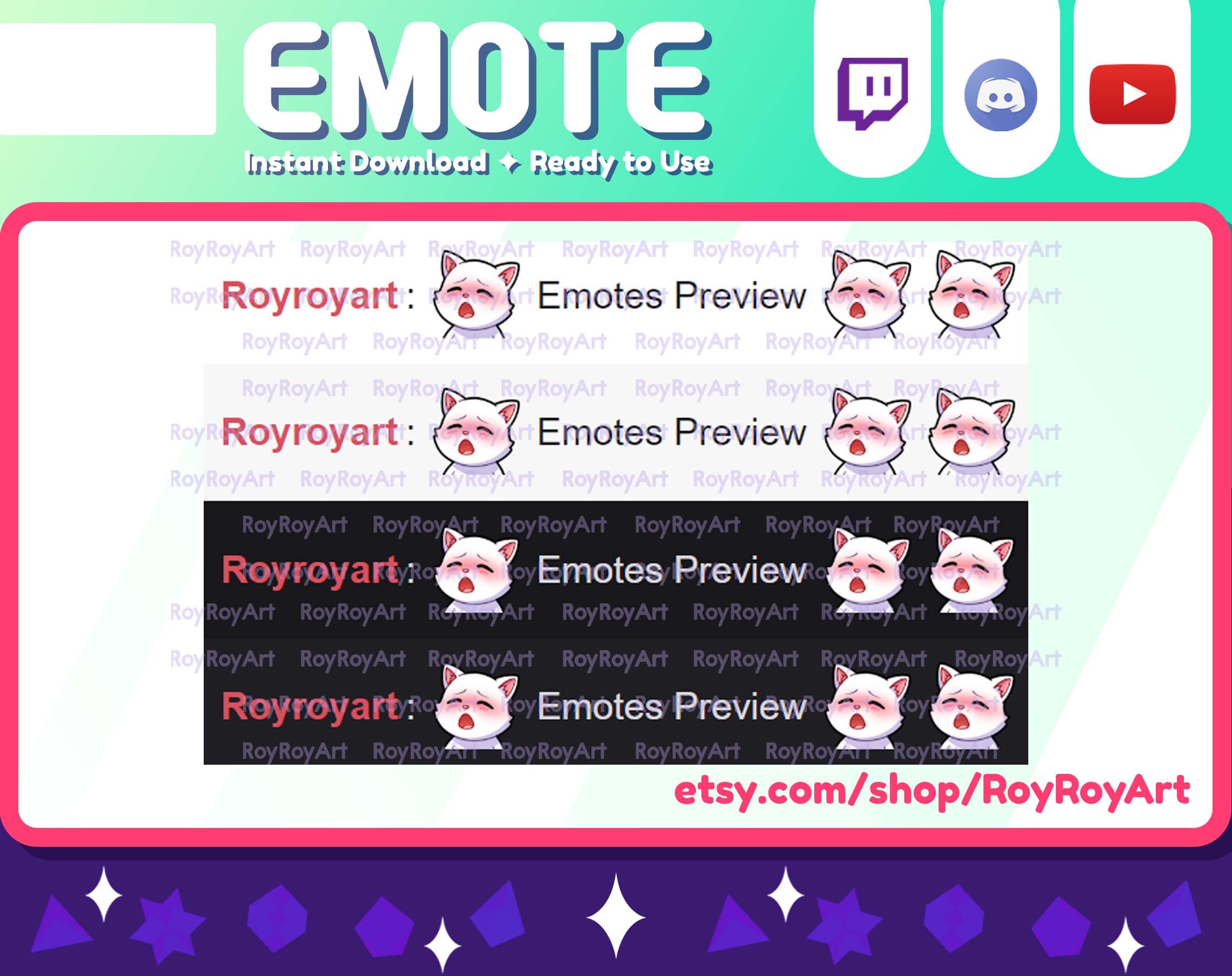 Twitch Emote White Cat Gasm Emote / Sub Emoji - Etsy