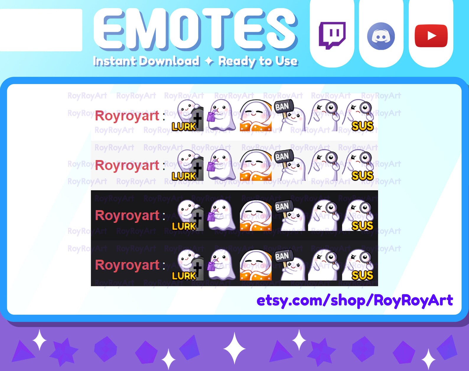 Twitch Emotes - Kawaii Ghost Emotes Mega Pack Halloween / 20 Emotes ...