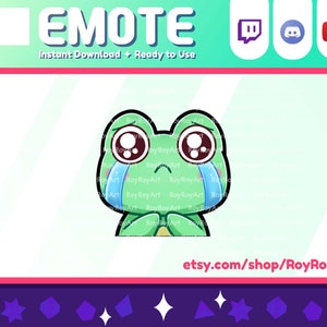 Twitch Emote - Cute Frog Toad Emote Crying Sad / Sub Emoji - Etsy