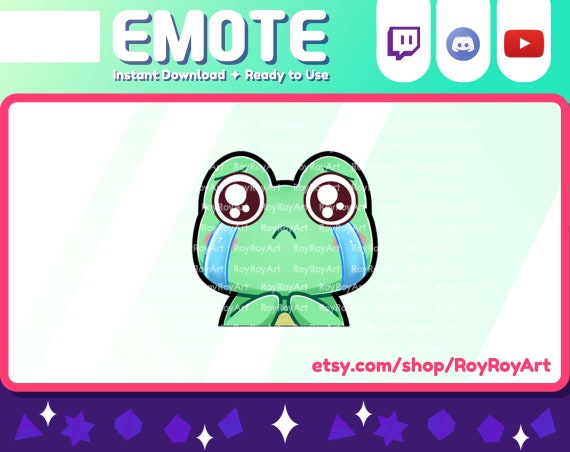Twitch Emote Cute Frog Toad Emote Crying Sad / Sub Emoji | Etsy