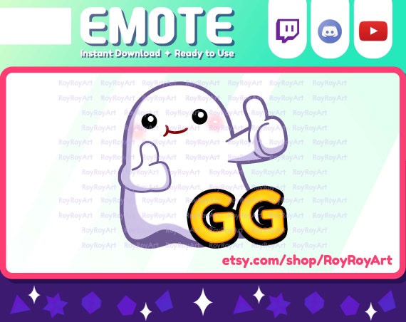 Twitch Emote Kawaii Ghost GG Emote / Sub Emoji - Etsy