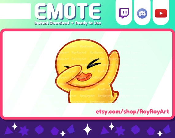 Twitch Emote Cute Yellow Duck Emote Dab Hype / Stream Sub - Etsy