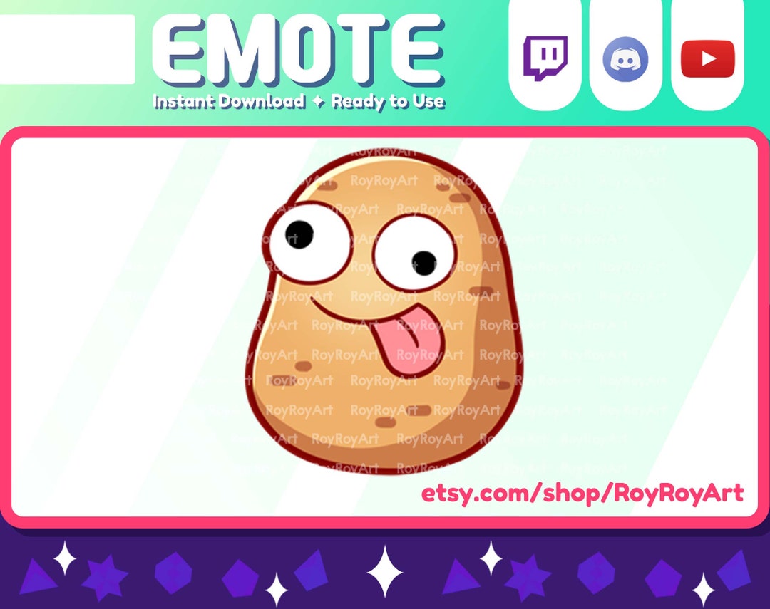 Twitch Emote - Cute Potato Derp Emote / Sub Emoji - Etsy