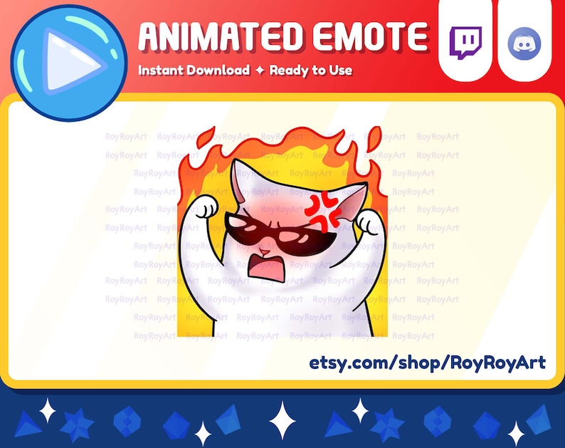 Twitch Emote Animated Cool Cat Angry Mad Rage Emotes - Etsy India