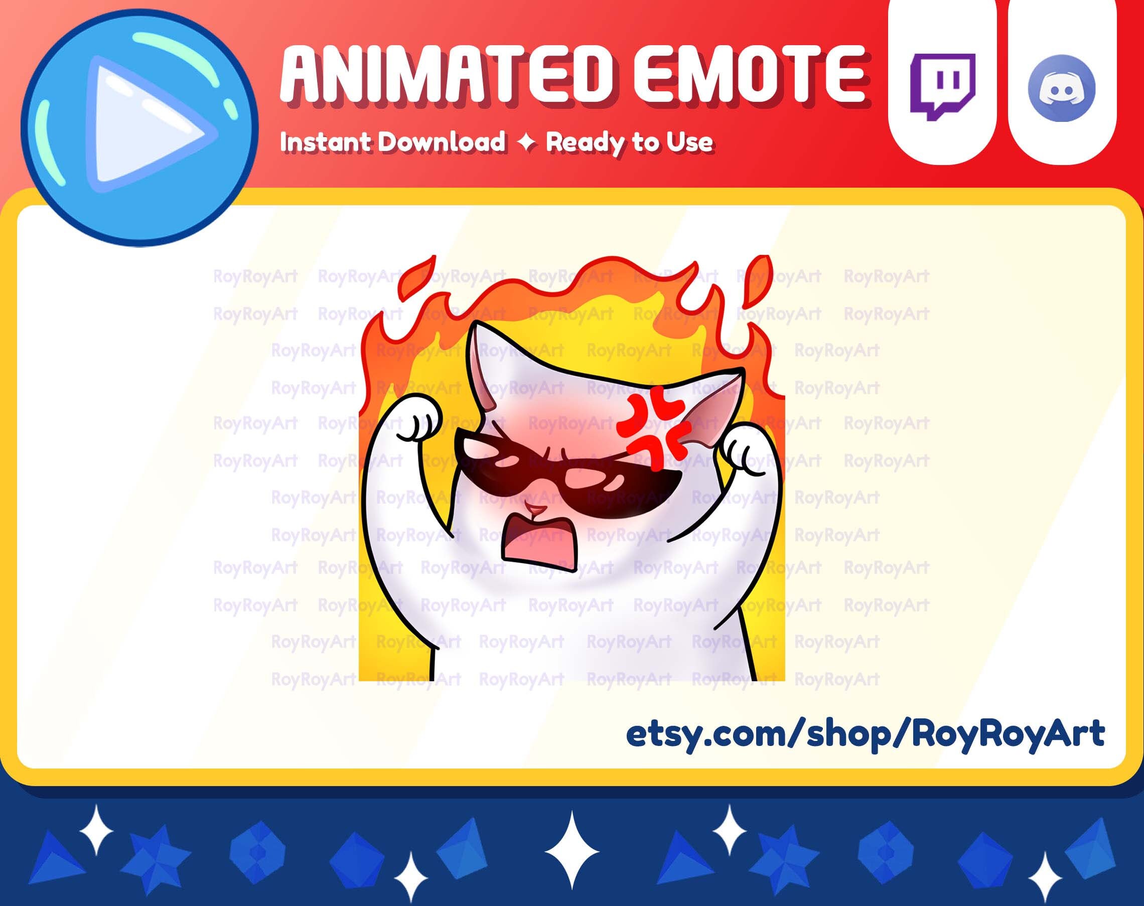 Twitch Emote Animated Cool Cat Angry Mad Rage Emotes - Etsy Canada