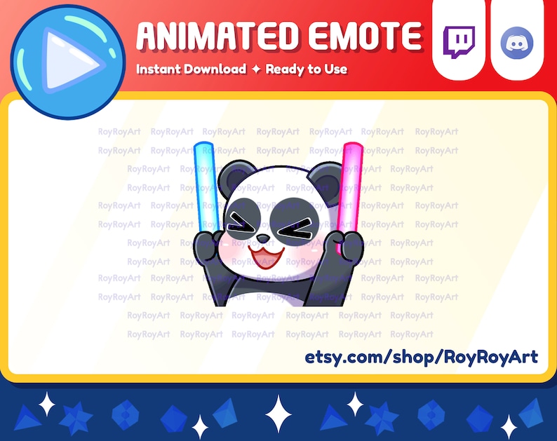 Twitch Emote Animated - Panda Rave Dancing Party Lightsticks Glowsticks ...