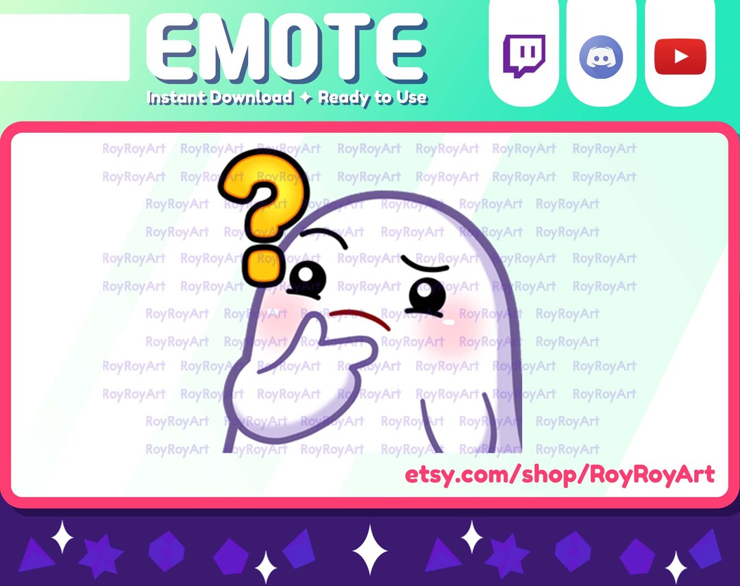 Twitch Emote - Kawaii Ghost Thinking Confused Emote / Sub Emoji - Etsy